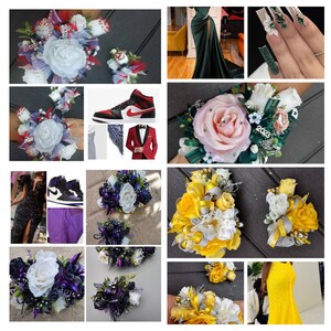 CUSTOM Wrist Corsage. Custom Boutonniere. Homecoming | Prom Corsage and ...