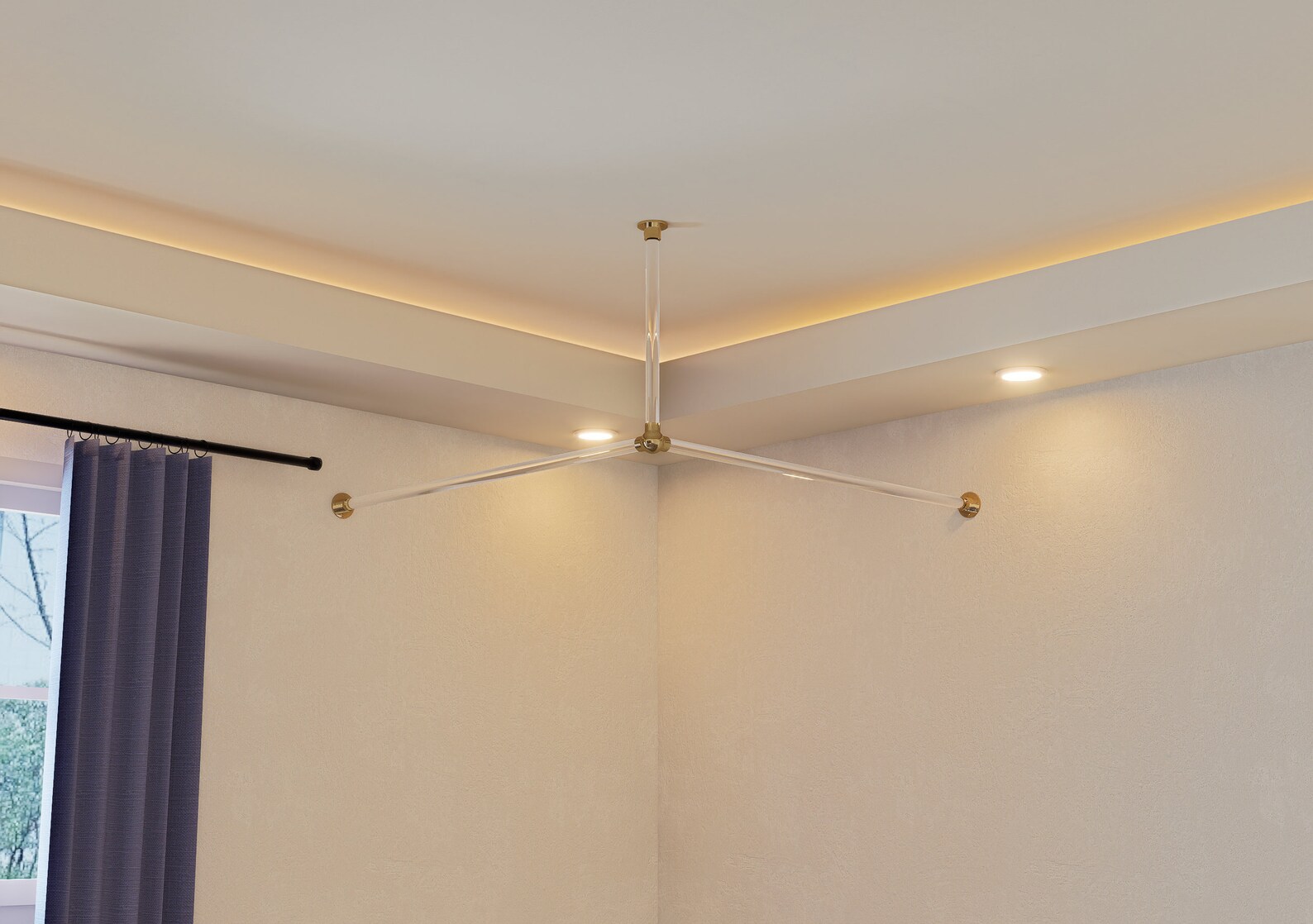 Lucite Changing Room Curtain Rail | Wall & Ceiling Mounted Fitting ...