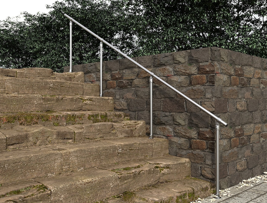 PREMIUM Outdoor Industrial Pipe Handrail - Free-standing Stair Railing ...