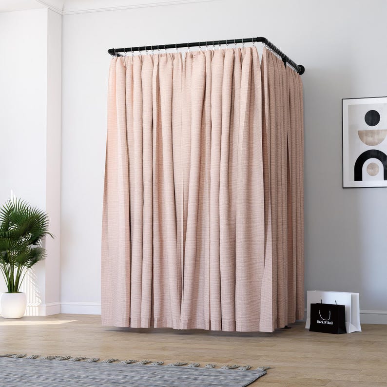 U-shaped Changing Room Curtain Rail | Wall & Floor Mounted Pipe Frame ...