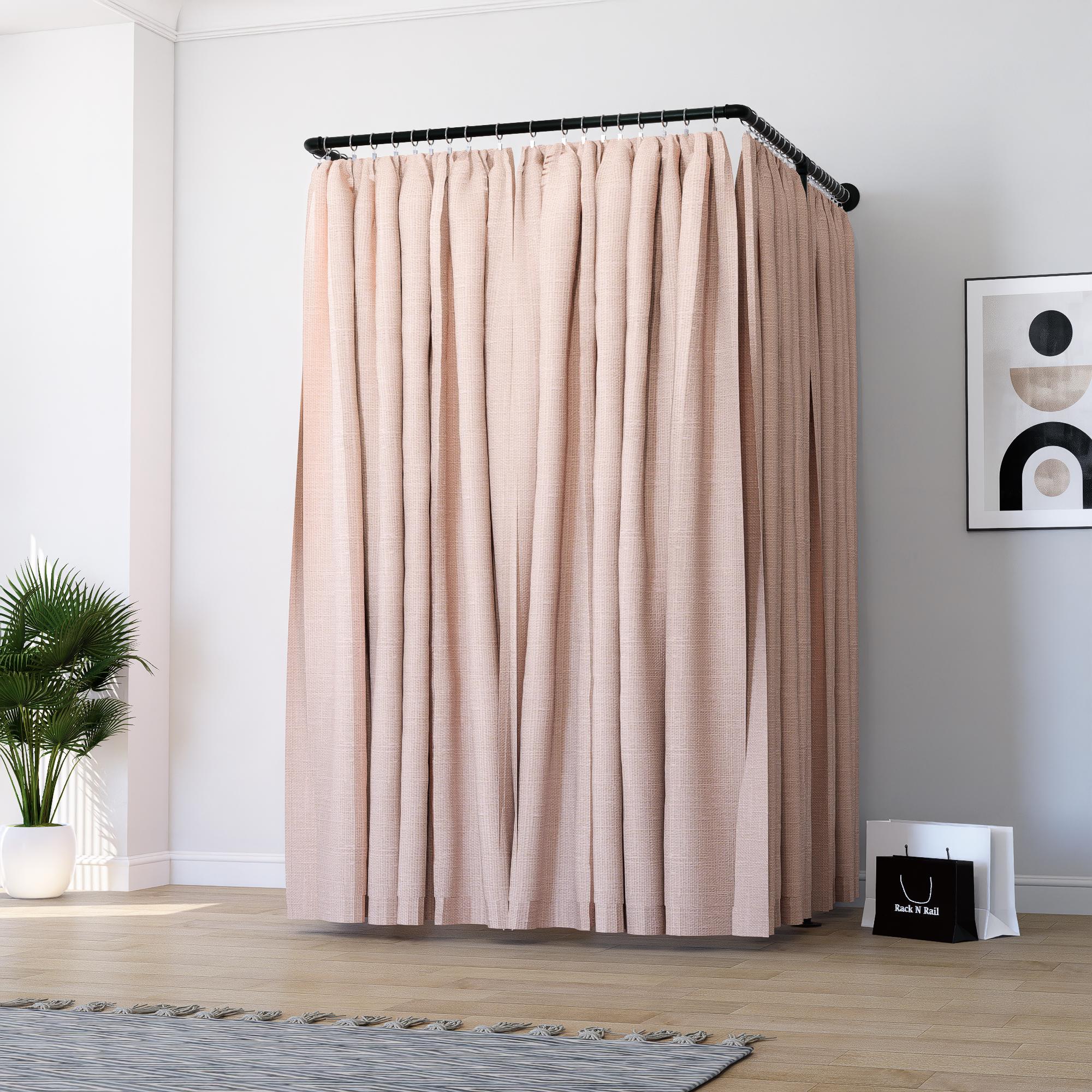 U-shaped Changing Room Curtain Rail | Wall & Floor Mounted Pipe Frame ...