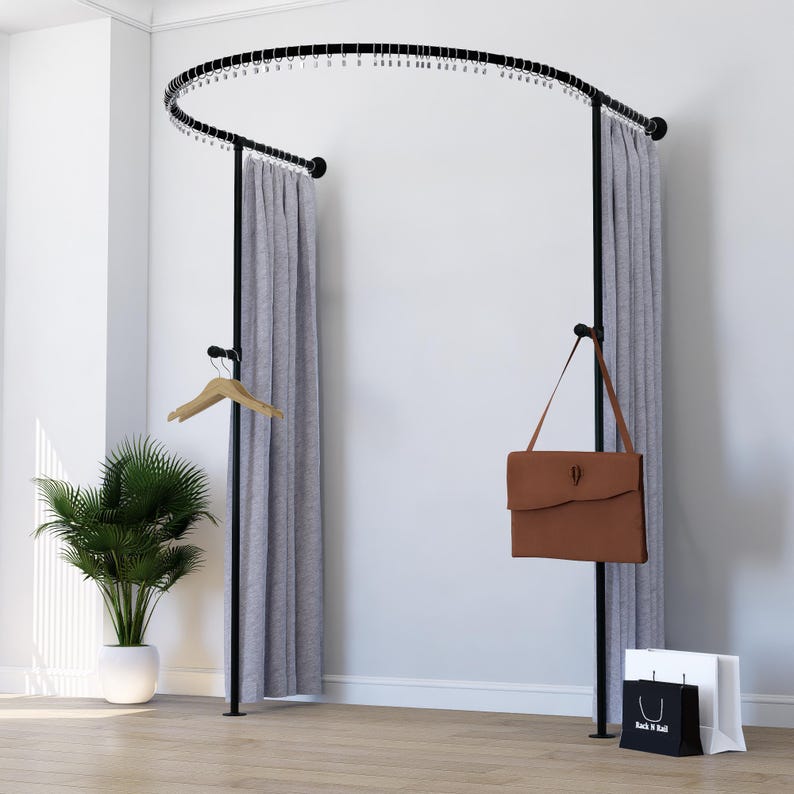 Curved Wall-mounted Changing Room Curtain Rail | Semi-circle Fitting ...