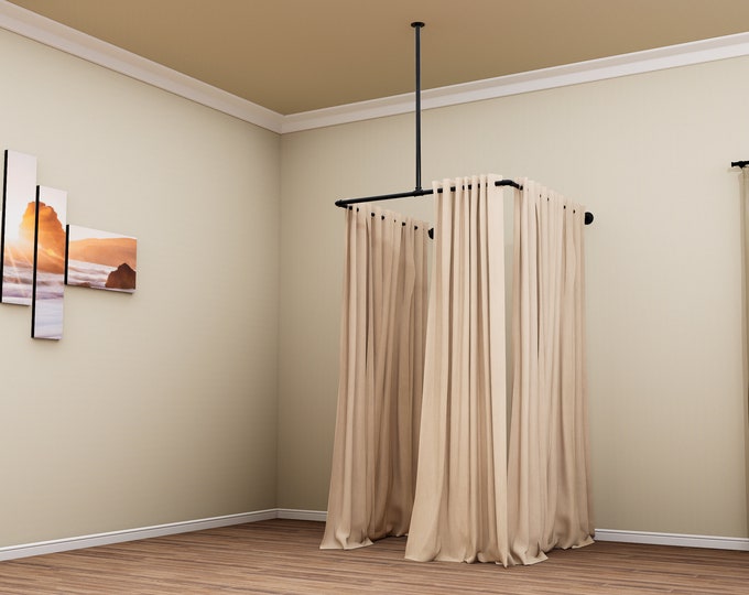 Changing Room Curved Fitting Curtain Rods Handmade Black - Etsy Canada