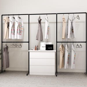 Handmade Modular Clothing Rack | Adjustable Sections | Customizable ...