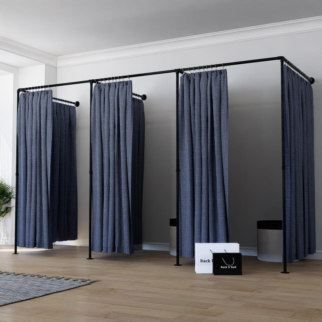 Multiple Changing Room Curtain Rail - Sturdy Fitting Room Rods for ...