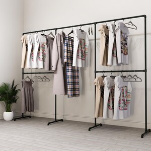 Handmade Modular Clothing Rack | Adjustable Sections | Customizable ...