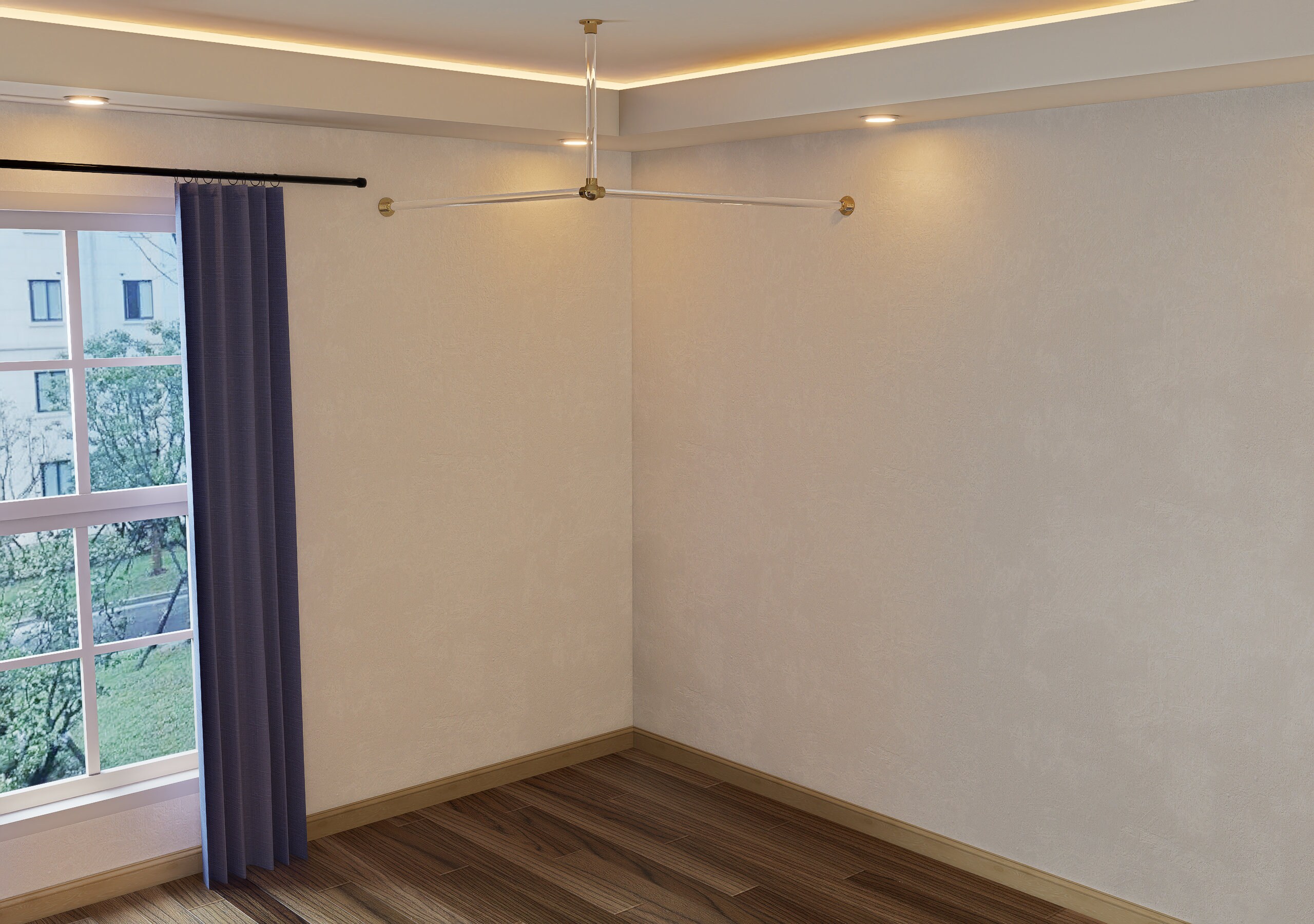 Lucite Changing Room Curtain Rail | Wall & Ceiling Mounted Fitting ...