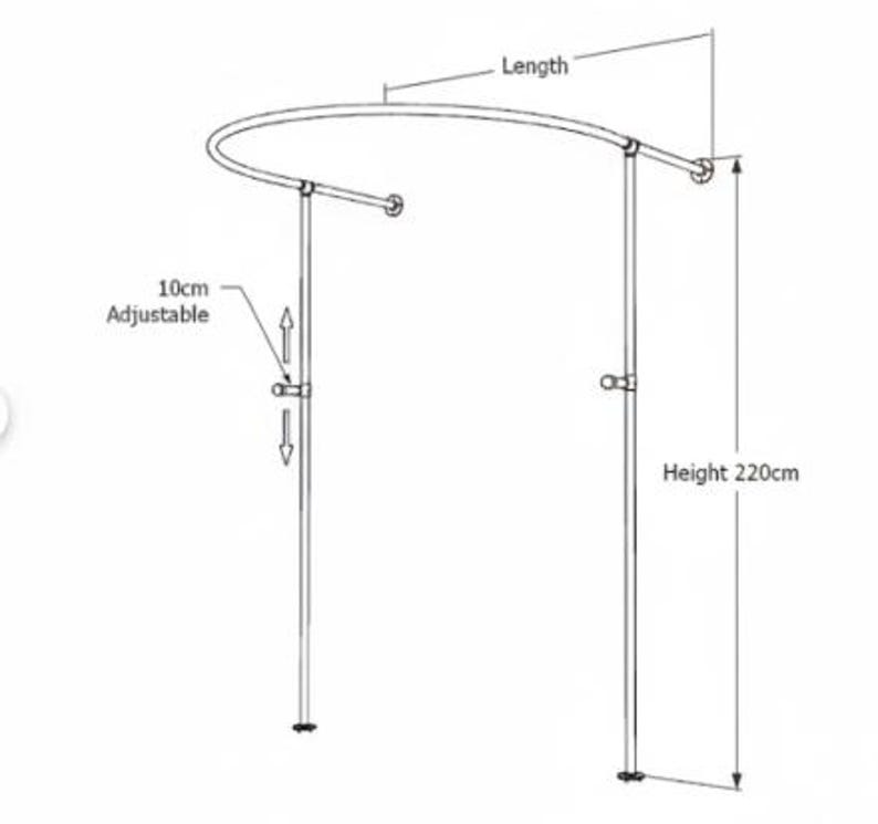 Curved Wall-mounted Changing Room Curtain Rail | Semi-circle Fitting ...