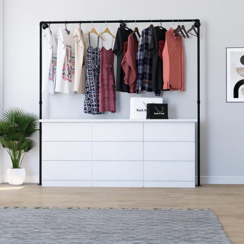 Wall Mounted Clothing Rack | Industrial Pipe Garment Rail | Space ...