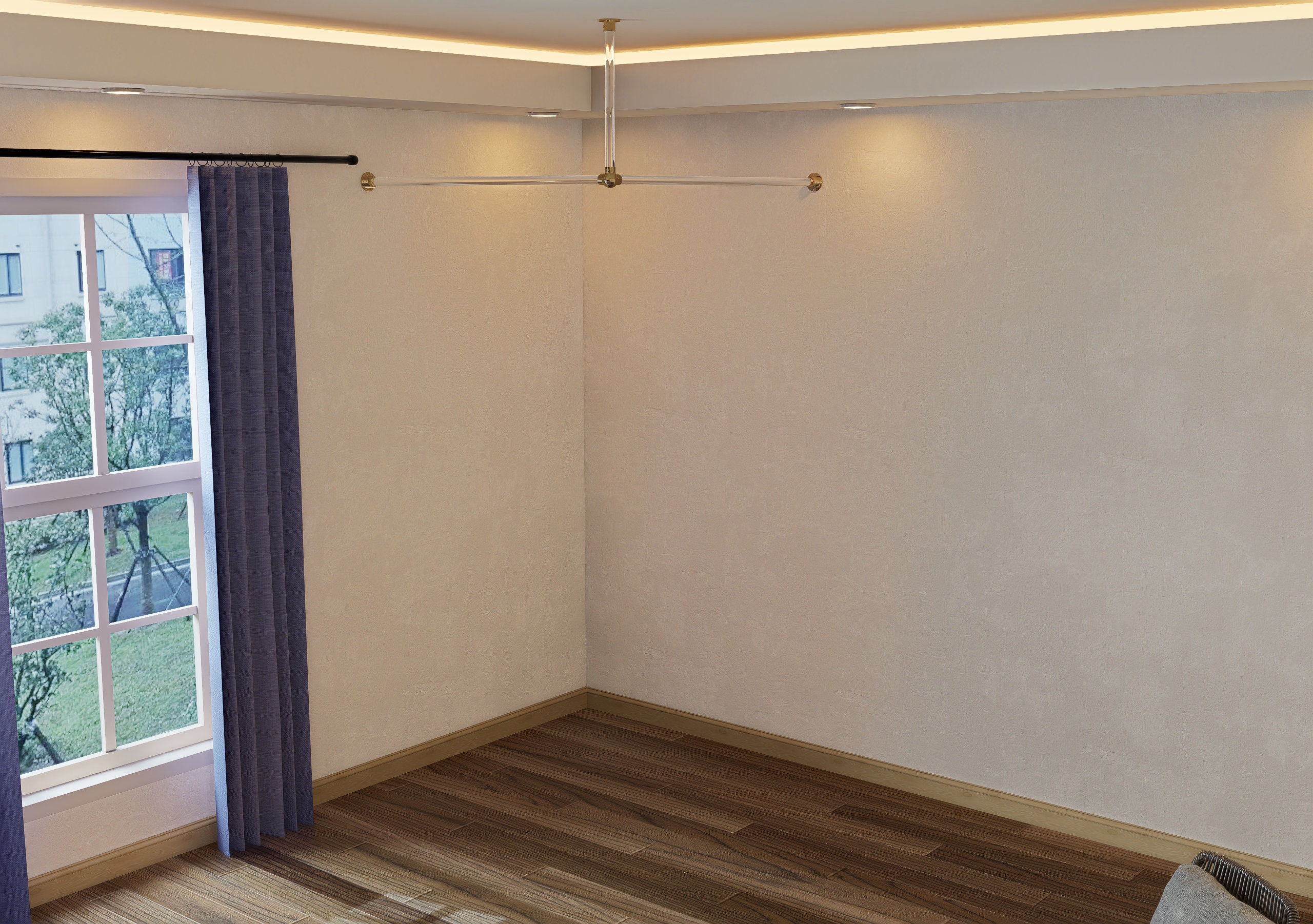 Lucite Changing Room Curtain Rail | Wall & Ceiling Mounted Fitting ...