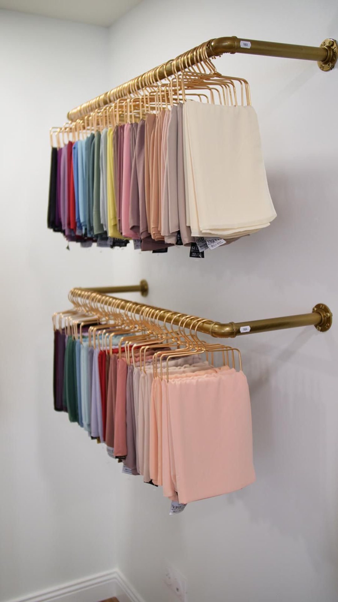 KOBE Gold Industrial Style Wall Mounted Retail Hanging Rail Clothes ...