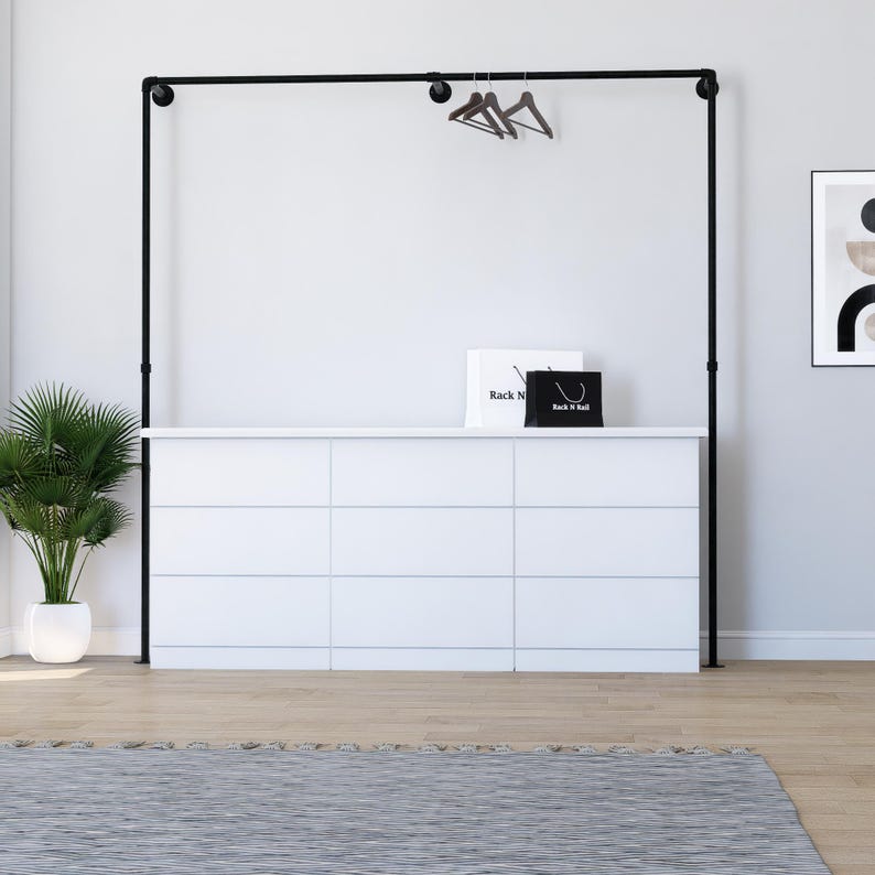 Wall Mounted Clothing Rack | Industrial Pipe Garment Rail | Space ...