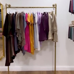 Gold Wall Mounted Clothing Rack | Pipe Clothing Rack. Industrial Look ...