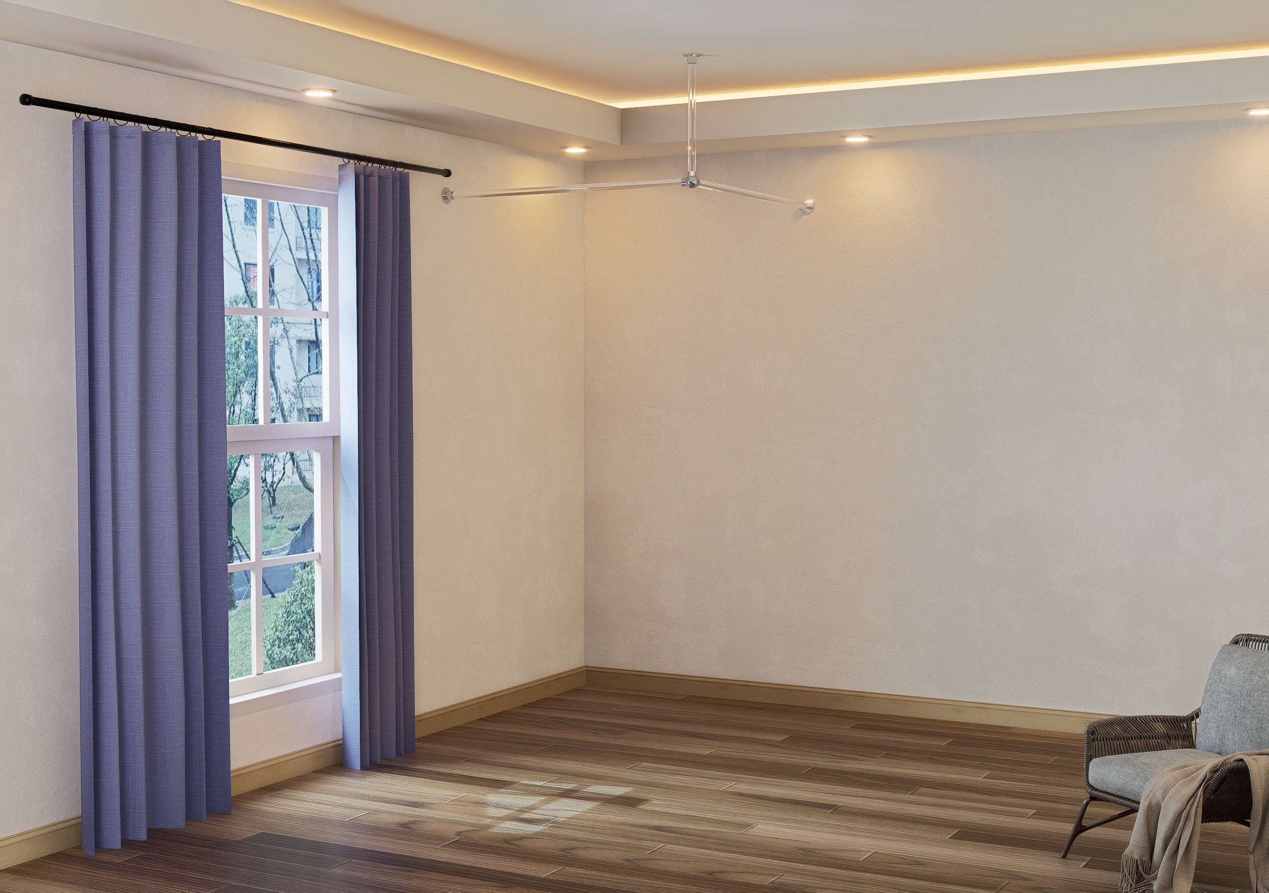 Lucite Changing Room Curtain Rail | Wall & Ceiling Mounted Fitting ...