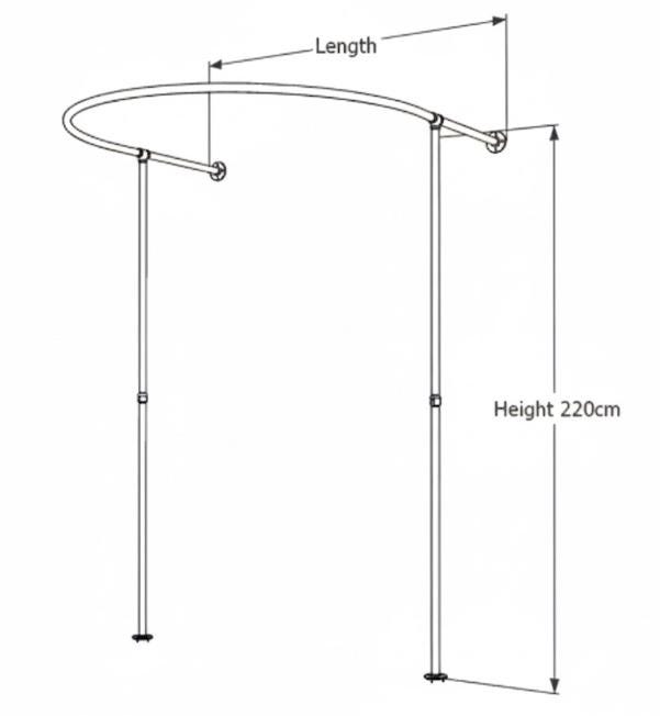Curved Changing Room Curtain Rail | Industrial Fitting Room Rod - Etsy