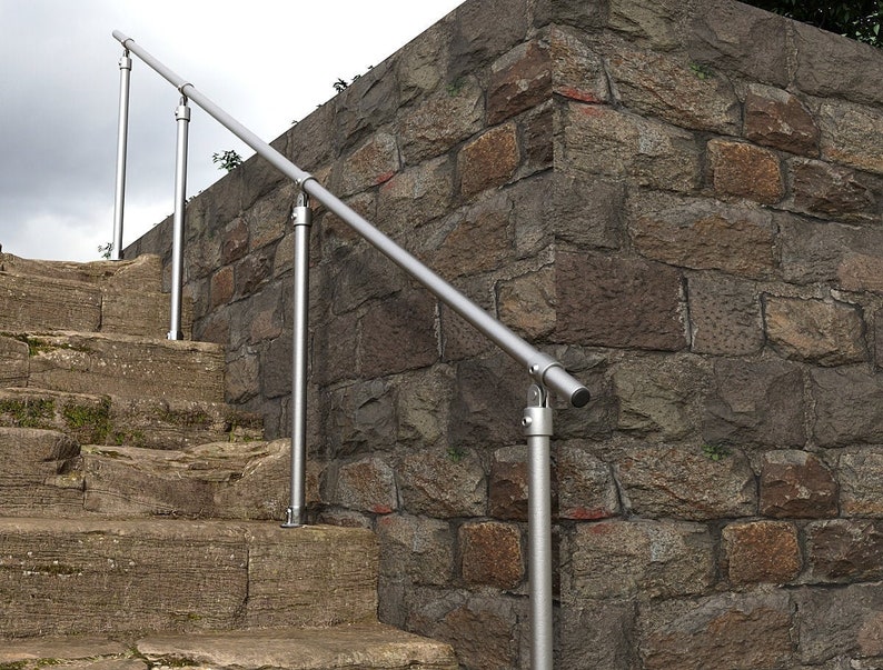 Heavy Duty Outdoor Pipe Handrail | Free-standing Stair Railing With ...