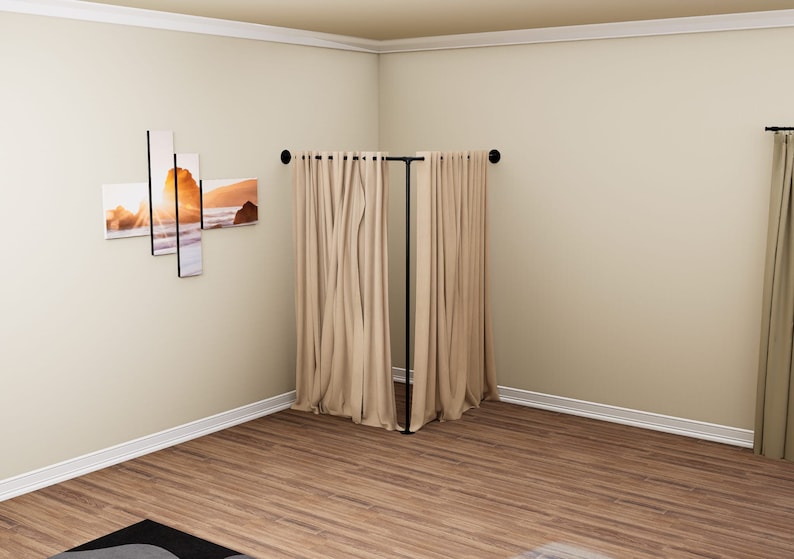 Corner Wall-mounted Changing Room Curtain Rail | Retail Fitting Room ...