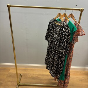 Freestanding Brass Clothing Rack Minimalist Polished Brass Clothes Rail ...