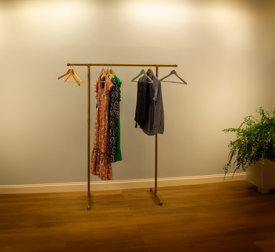Side Hooks Free Standing Clothing Rack - Handmade Industrial Pipe ...