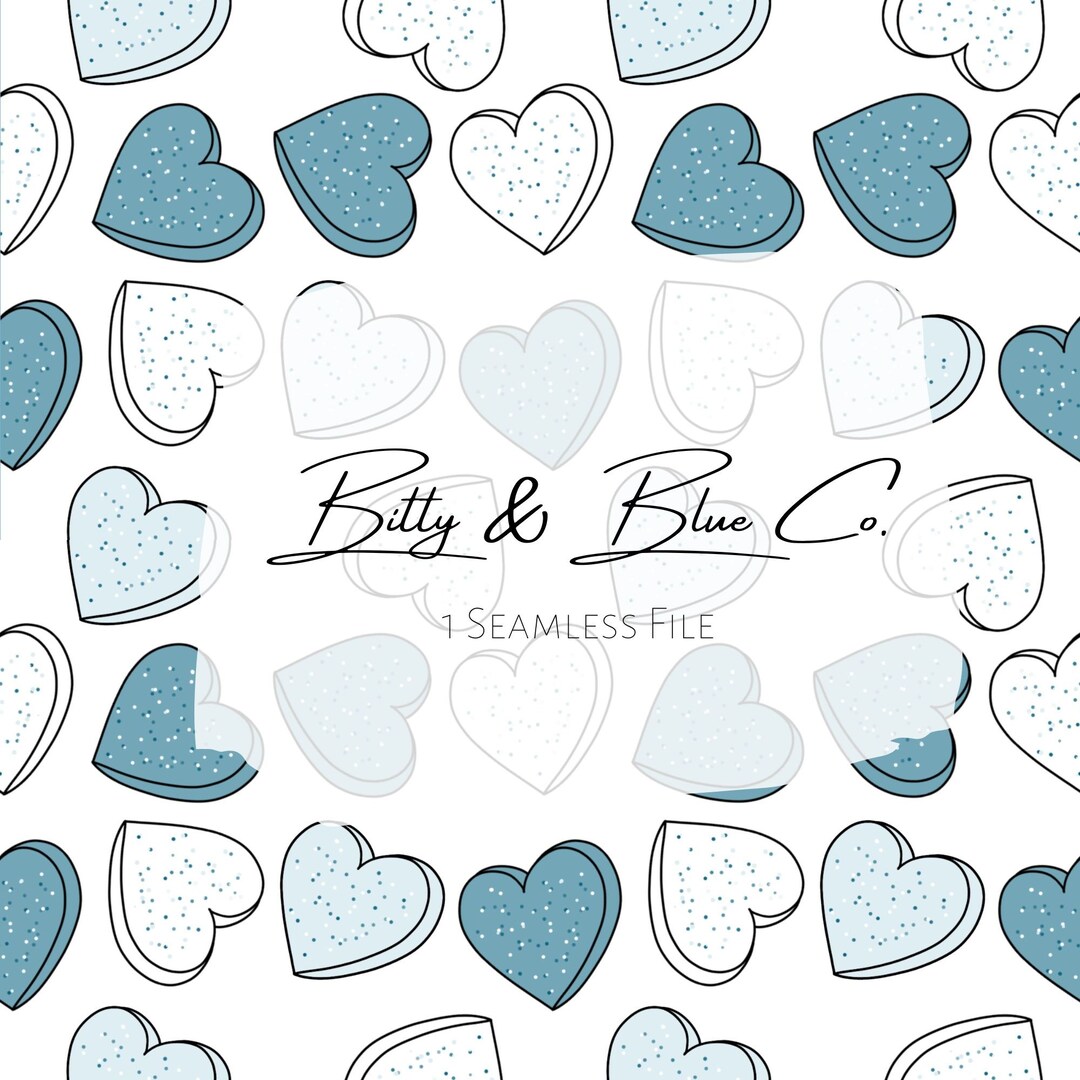Blue Valentine Hearts Pattern |seamless Digital Pattern,seamless Repeat ...