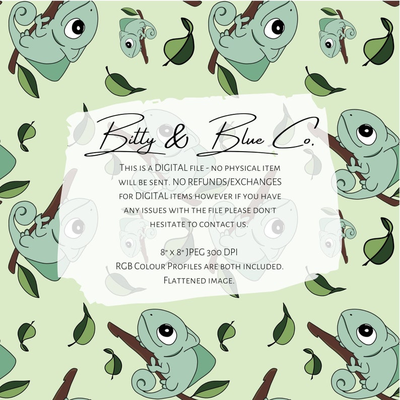 Chameleon Seamless Pattern |seamless Digital Pattern,seamless Repeat ...