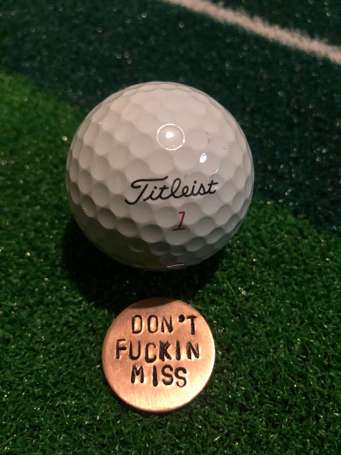 Personalized Copper Golf Ball Marker: Hand Stamped Golf Gift - Etsy