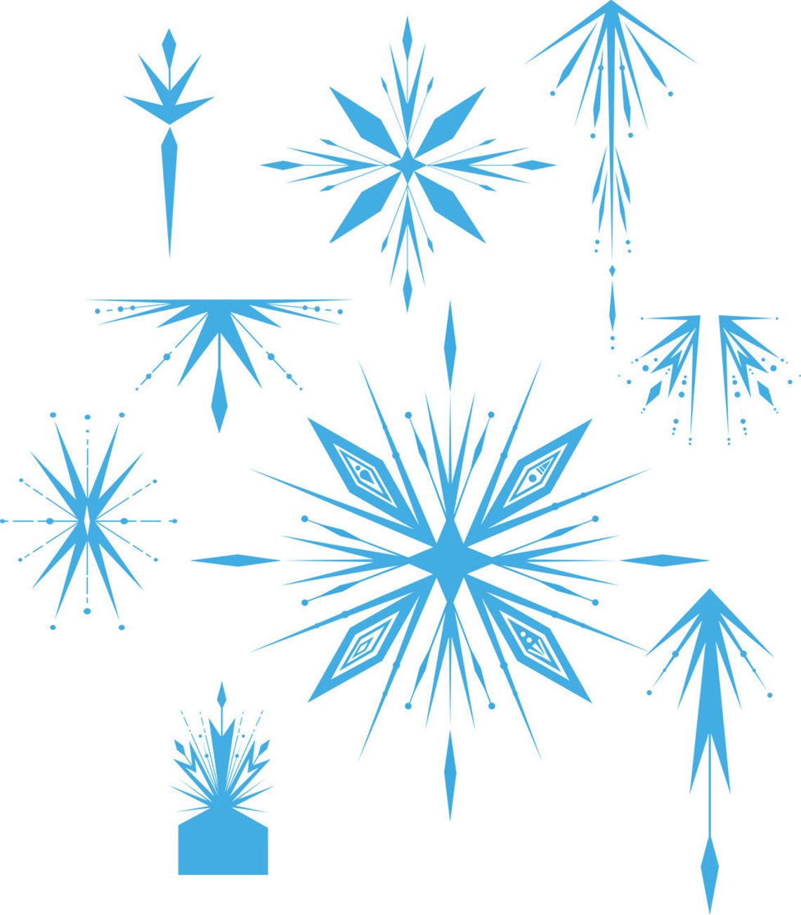 Frozen 2 Elsa Snowflake and Dress SVG PDF PNG and More - Etsy