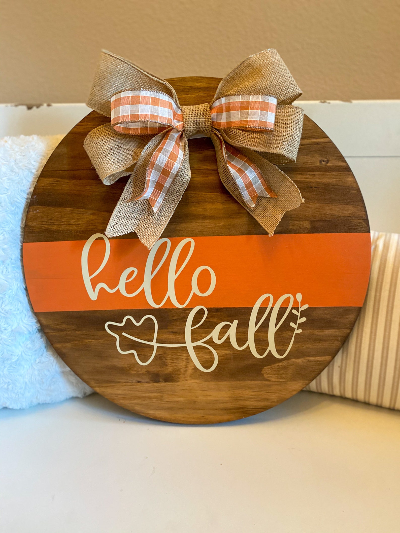 Hello Fall Door Hanger Thanksgiving Decor Fall Decor Wooden Etsy