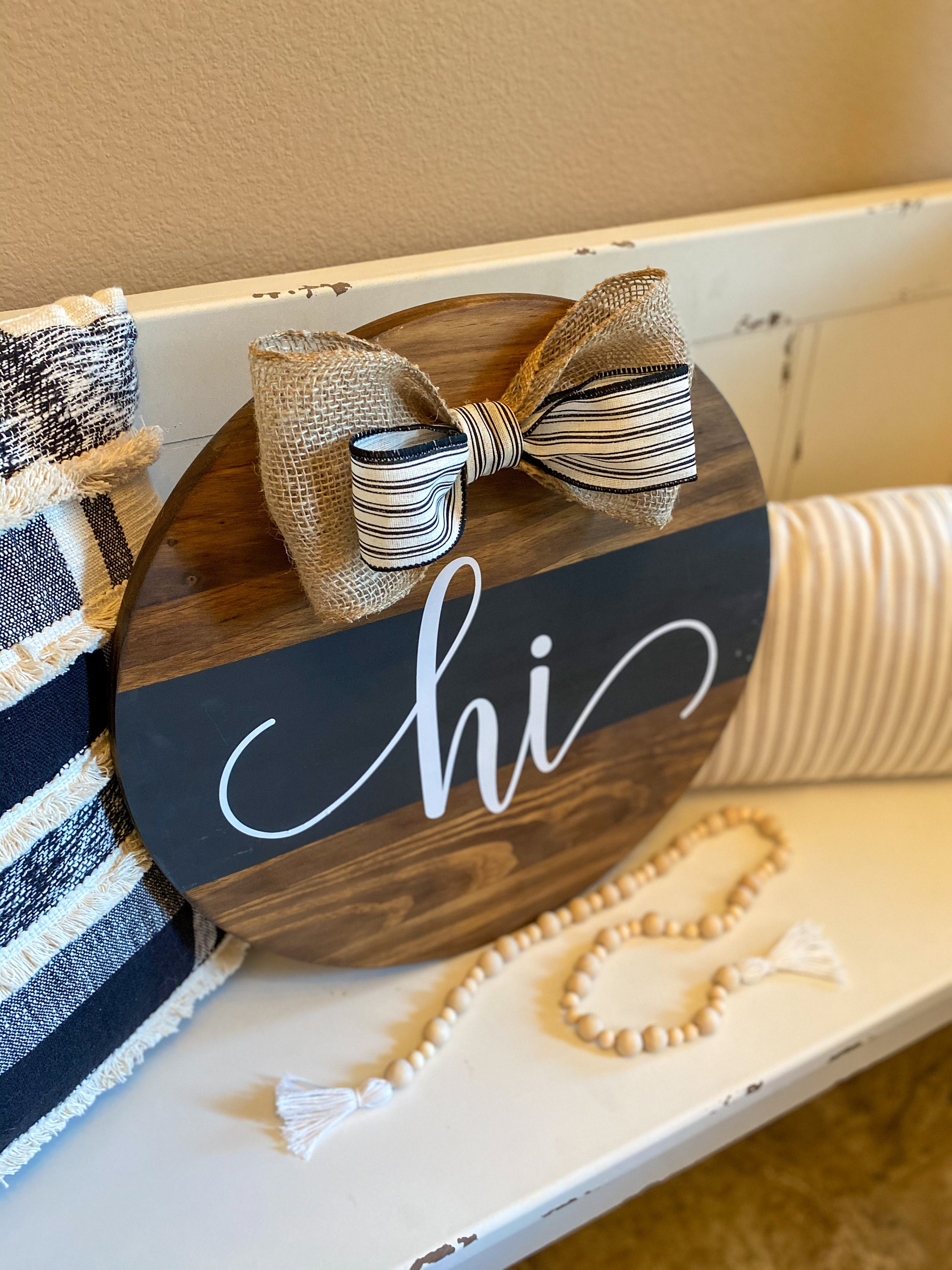 Hi Door Hanger Welcome Sign Gift | Etsy