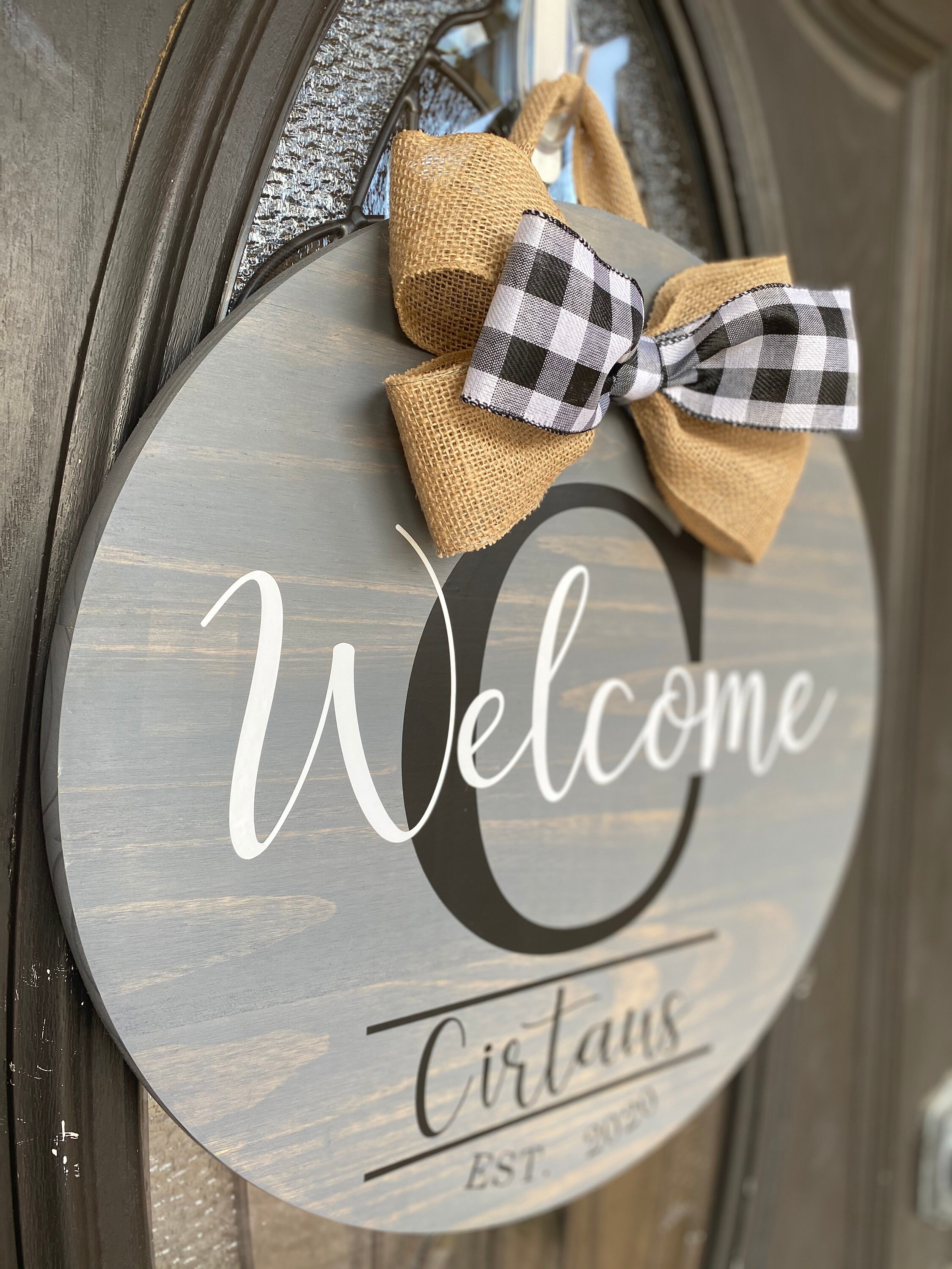 Welcome Family Sign Door Hanger Home Decor Wooden Door | Etsy