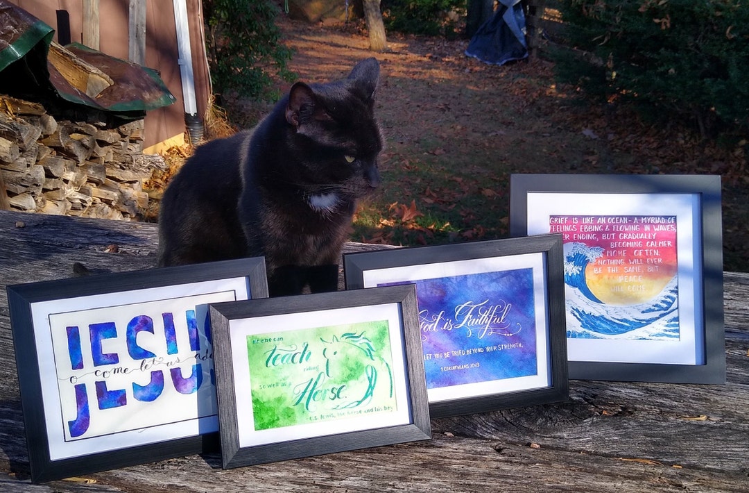 Add a Frame to Your Oder: Black Frame With White Mat for 5x7 Artwork - Etsy