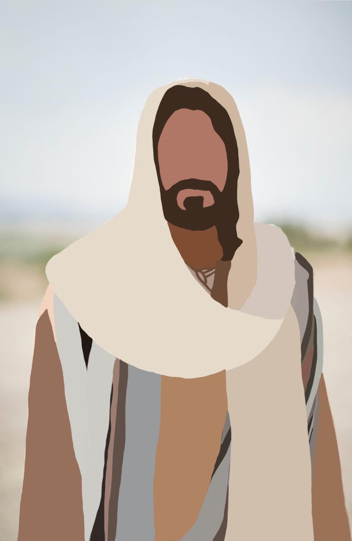 Jesus Christ No Face Portrait; Digital Painted Jesus Christ Portrait - Etsy