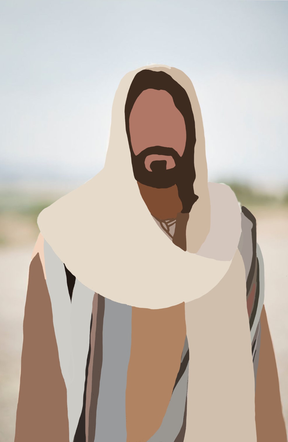 Jesus Christ No Face Portrait; Digital Painted Jesus Christ Portrait - Etsy