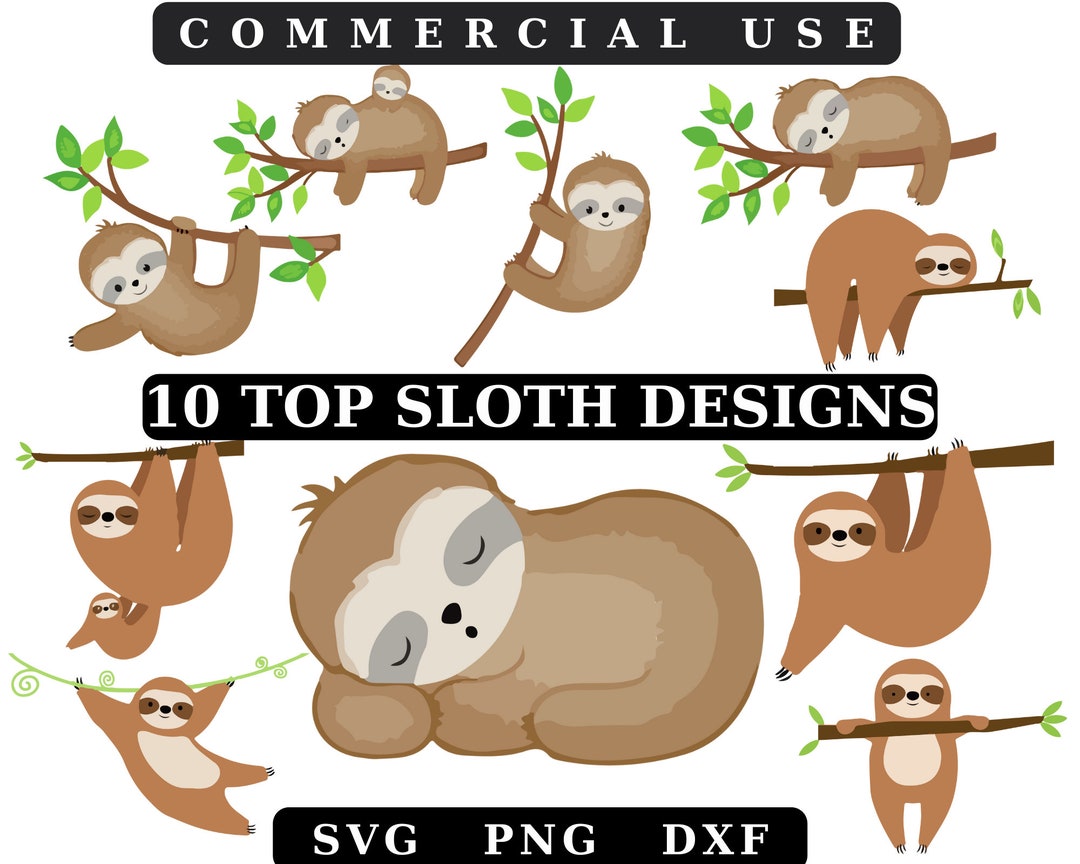 Sloth Svg,cute Sloth Svg,sloth SVG Bundle,sloth Hiking Team,funny Sloth ...
