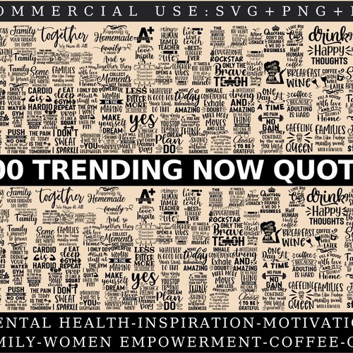 TRENDING NOW QUOTES Svg Png Dxf Bundle Commercial License - Etsy
