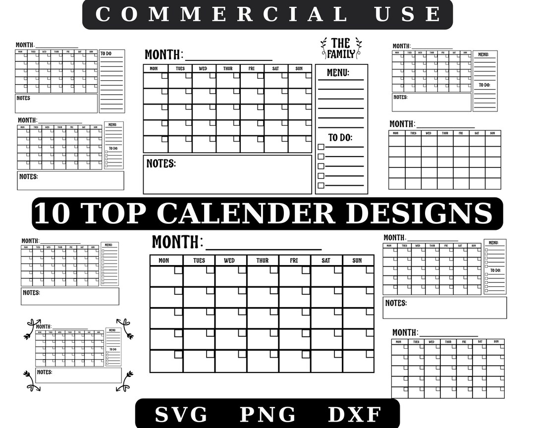 Calendar SVG, Calendar Cricut,calendar Svg Bundle,home Decor Svg ...