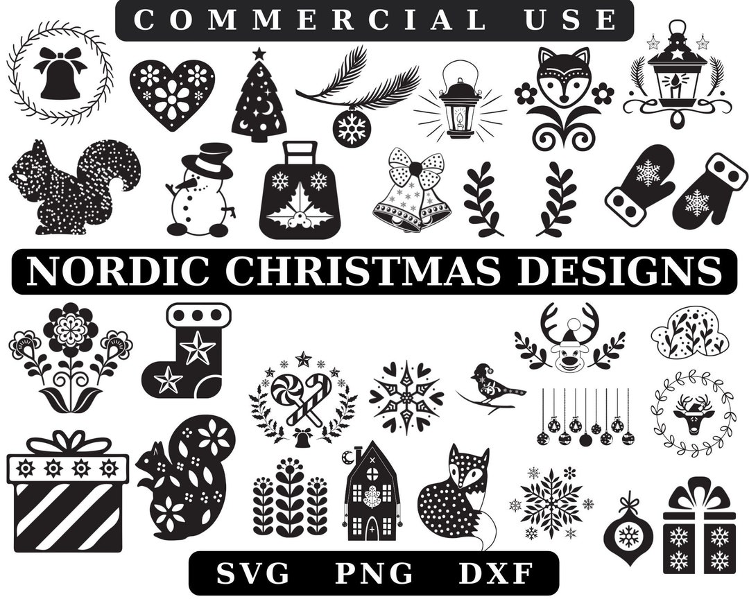 Scandinavian Nordic Christmas Svg,scandinavian Christmas,folk Art ...