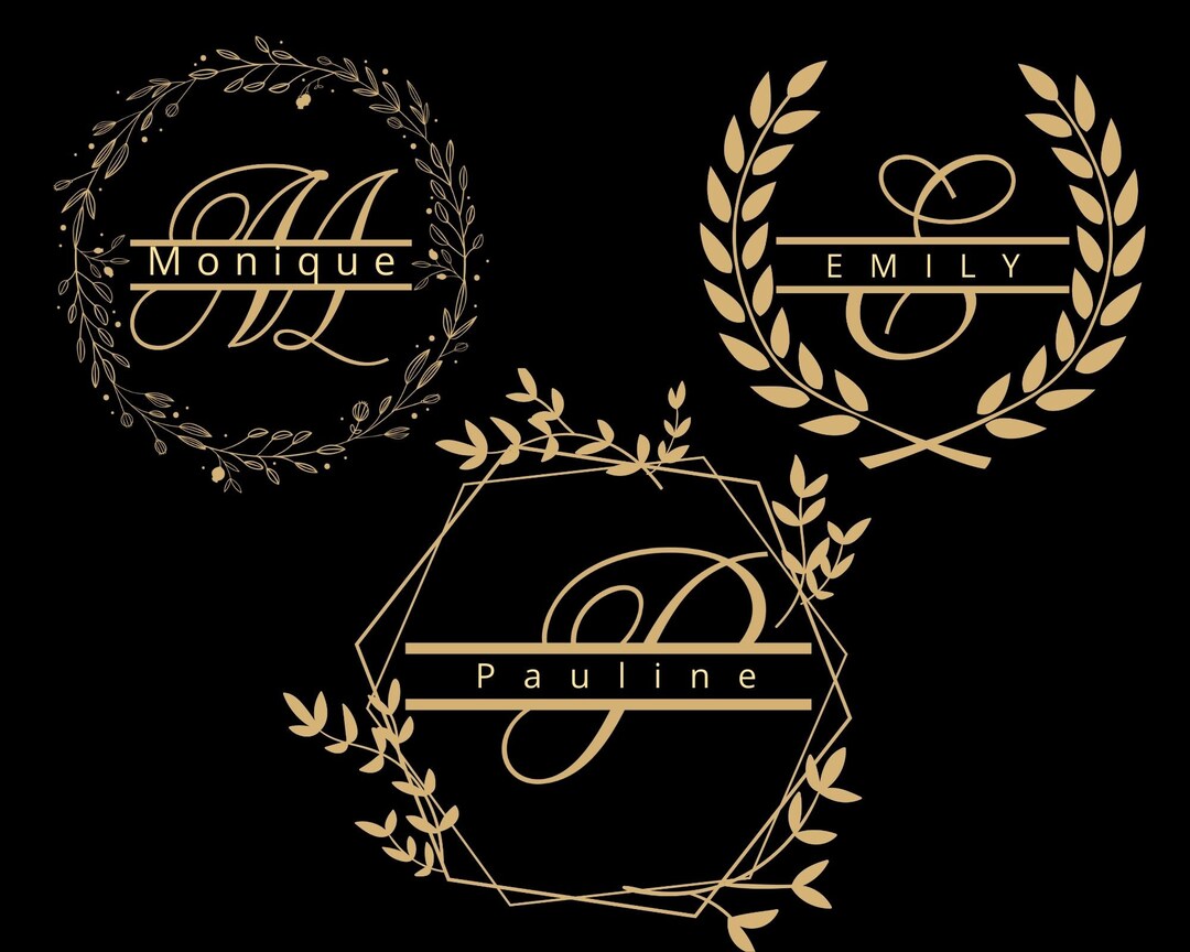 Circle Monogram SVG: Wedding Invitation Initial Design (digital ...
