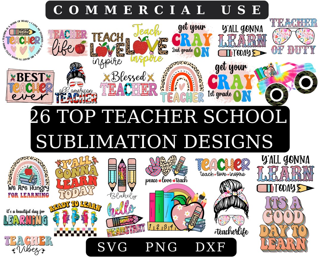 Teacher Sublimation Designs: SVG, PNG, DXF Files (digital Download) - Etsy