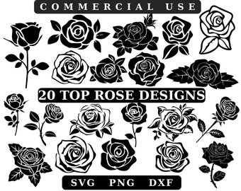 ROSE SVG FILE, Rose Svg Bundle, Roses Svg, Rose Clipart, Flower Svg ...