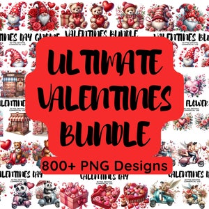 Watercolor Valentine Clipart Mega Bundle, Valentines Day Clip Art PNG ...