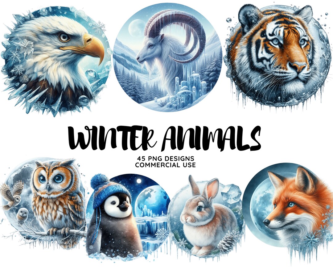 Winter Wonderland Clipart Bundle, Watercolor Winter, Polar Bear Clipart ...