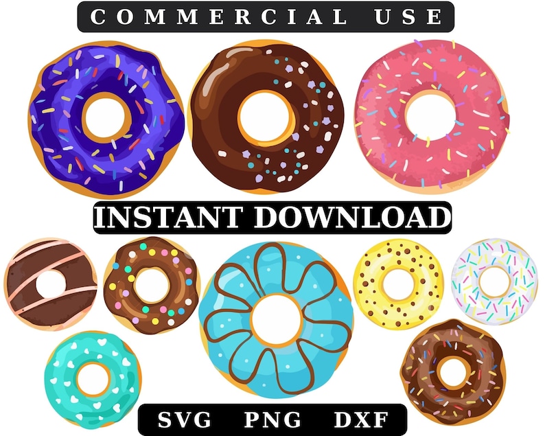 Donut Svg Donut Clipart Doughnut Svg Png Donut Cut File - Etsy