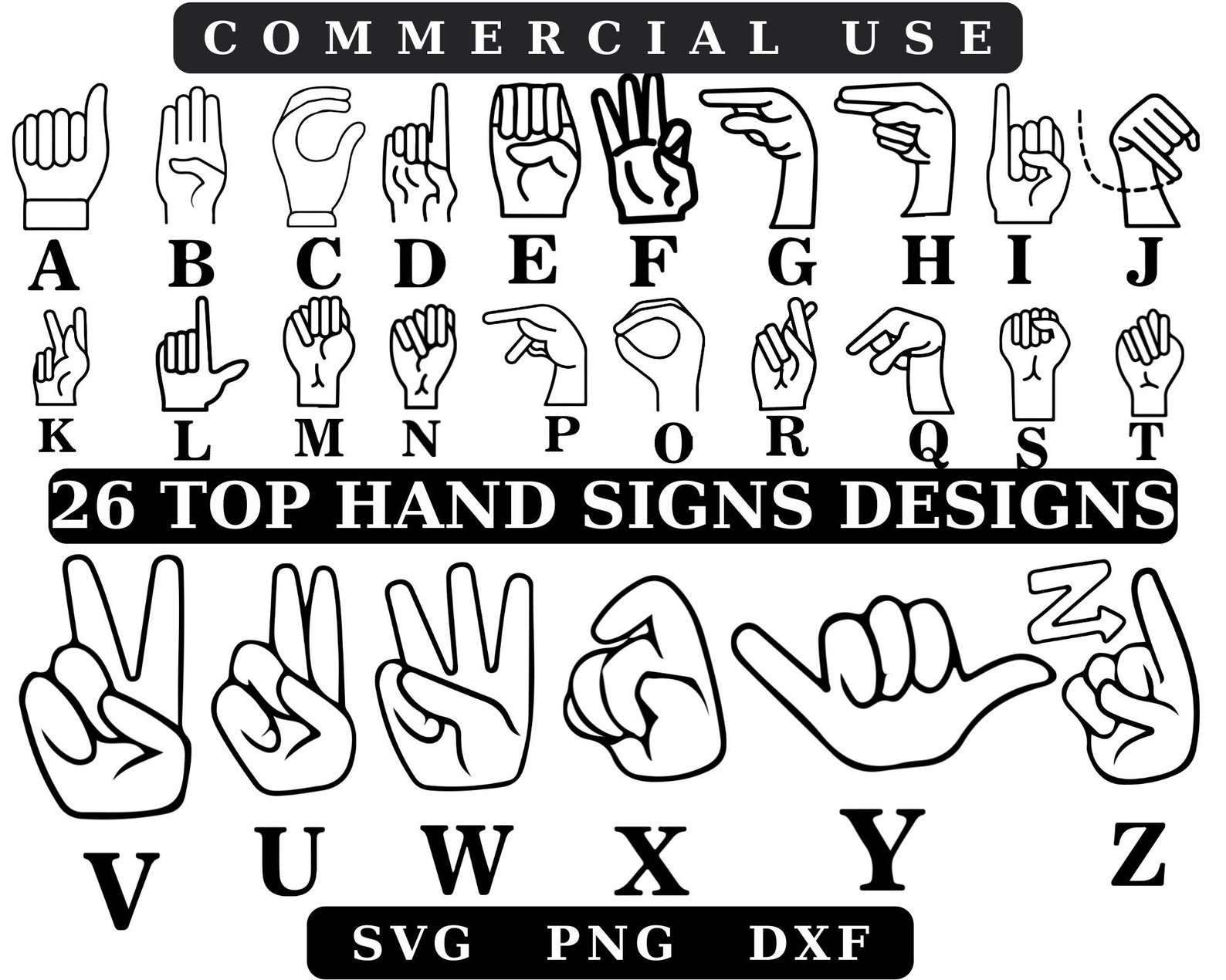 Hand Sign SVG Bundlehand Right Signok Signpeace Hand Signv - Etsy