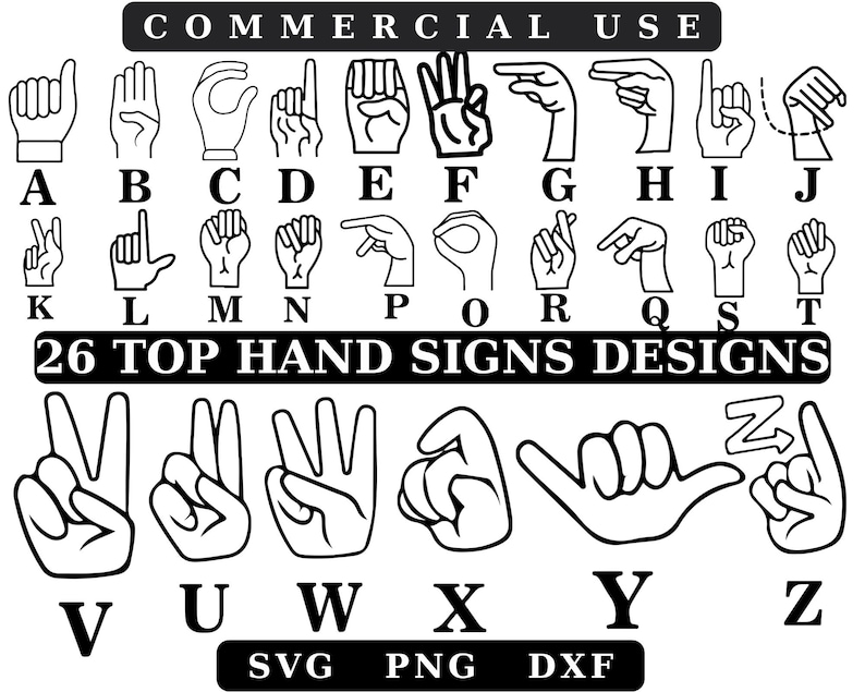 Hand Sign SVG Bundlehand Right Signok Signpeace Hand Signv - Etsy