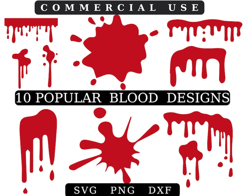 Blood Splatter SVG Bundle, Blood Svg,halloween Blood SVG, Dripping Svg ...