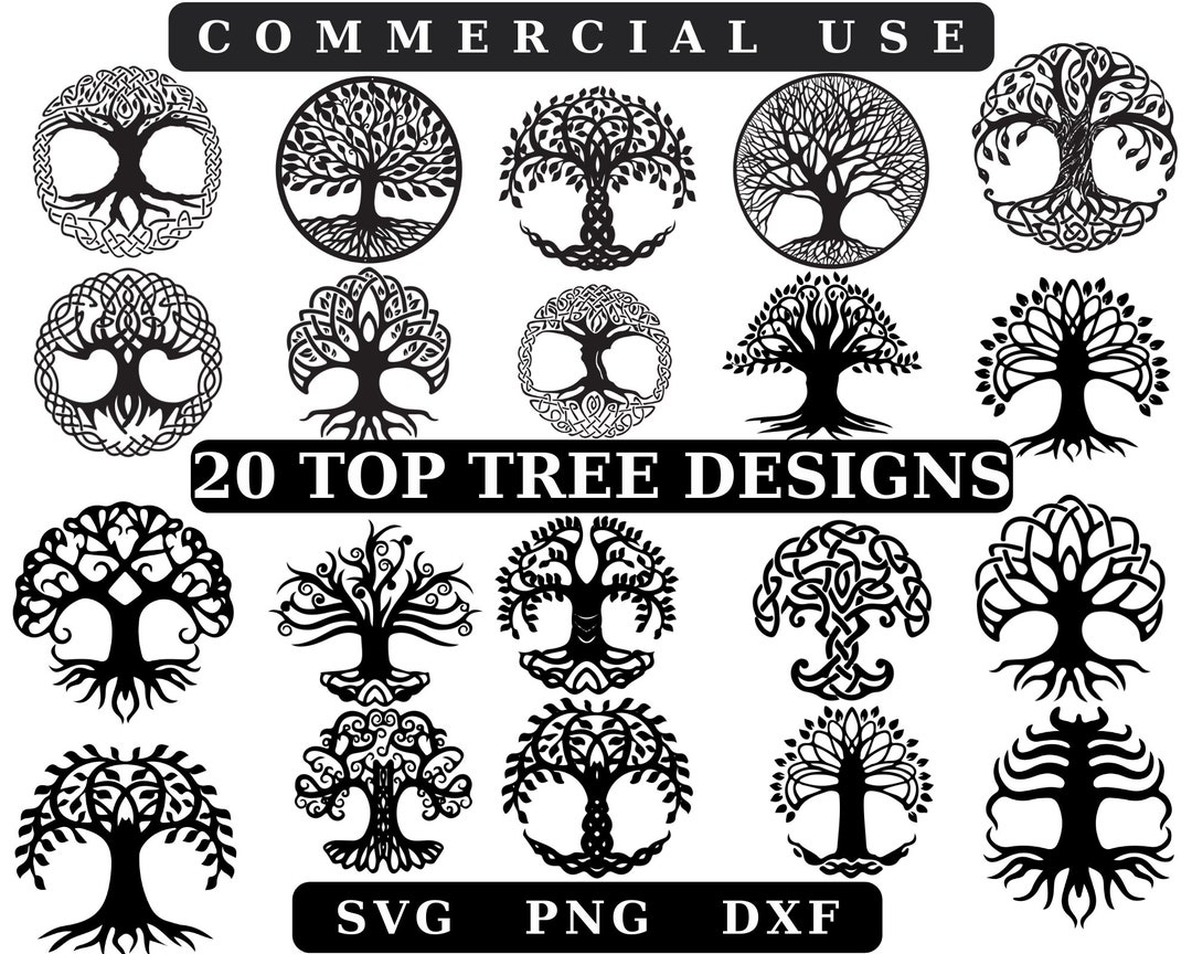 TREE SILHOUETTE Svg Bundle,tree of Life Svg,tree of Life Clipart,split ...