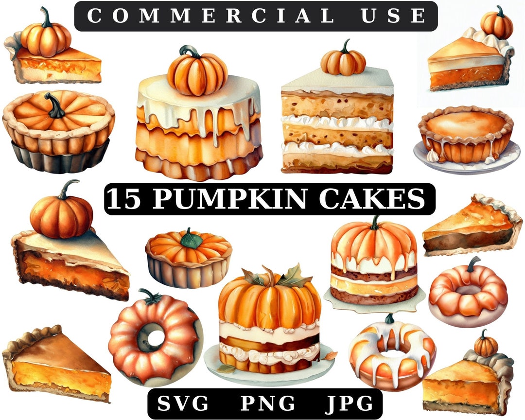 Pumpkin Pie Clipart,pumpkin Cake Png,food Clipart Bundle,cake Clipart ...