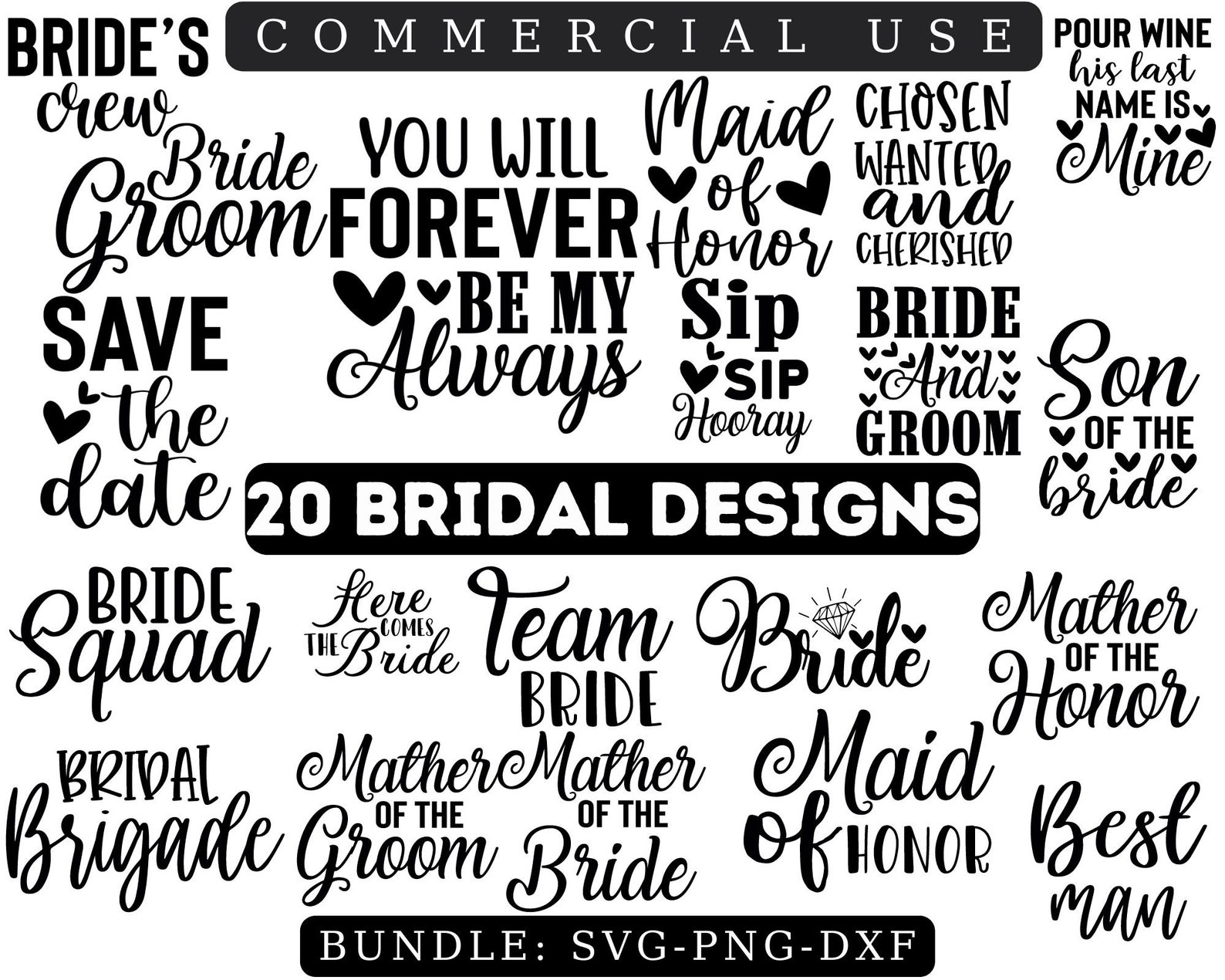 Bridal Party SVG Bundle Bride SVG Bride Brigade Svg - Etsy