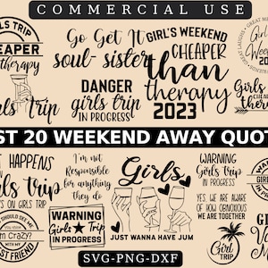 Girls Trip SVG Bundle: Weekend Away Quotes, Matching Shirts (digital ...